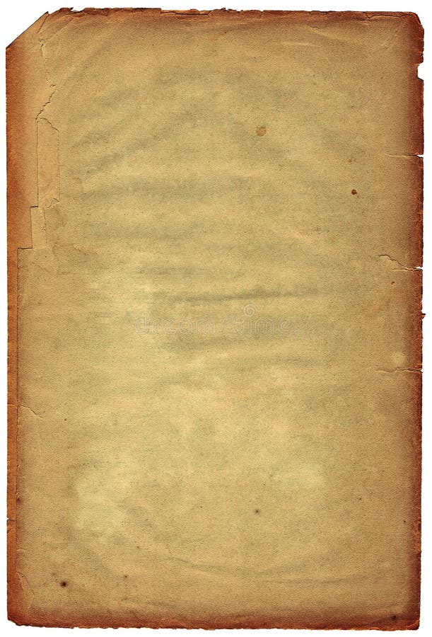 Old Shabby Page with Decrepit Edge (scan). Stock Image - Image of decay ...