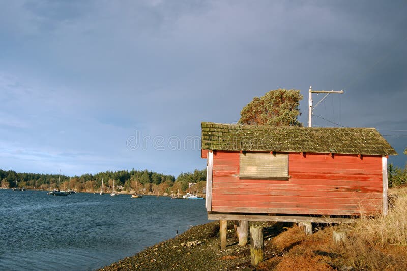 Old shack by the sea stock image. Image of side, shore - 501943