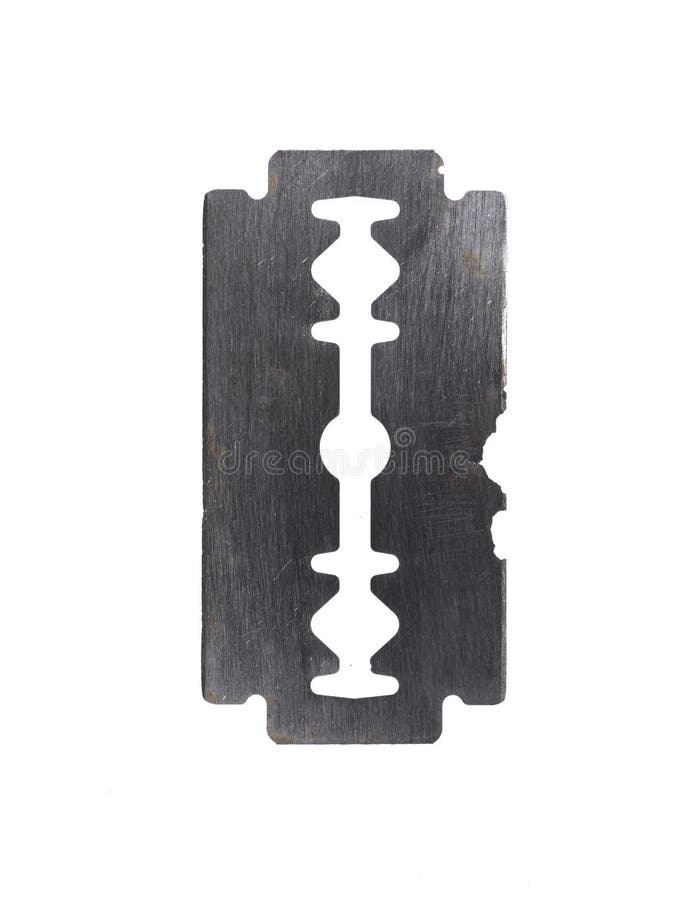 Old Shaving Blade Isolated on White Stock Image - Image of instrument ...