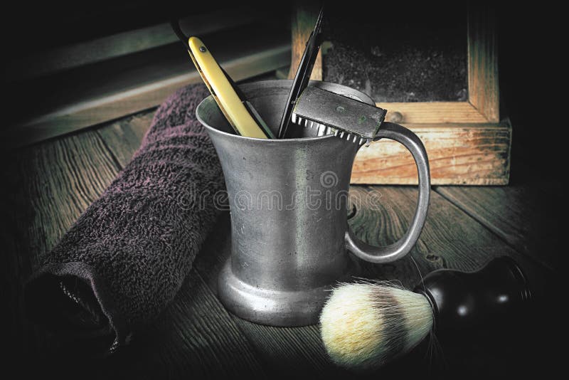 Old shaving instruments stock photo. Image of razor - 138463668