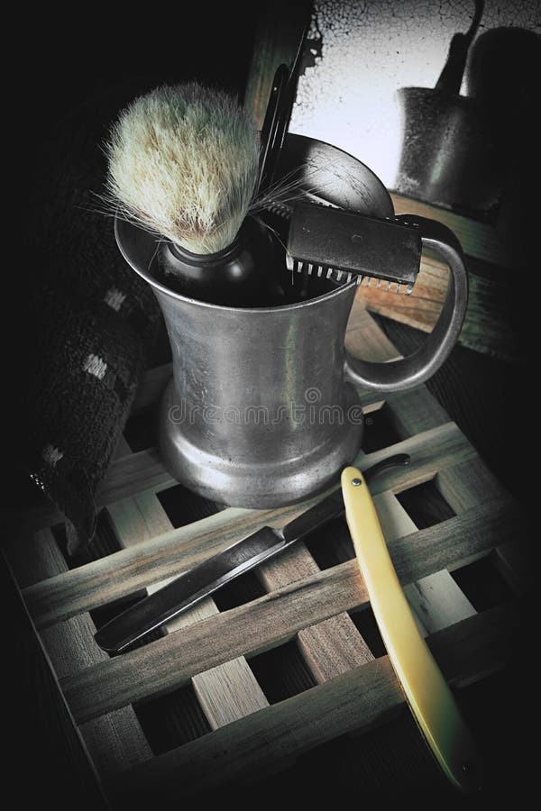 Old shaving instruments stock image. Image of shaver - 138463715
