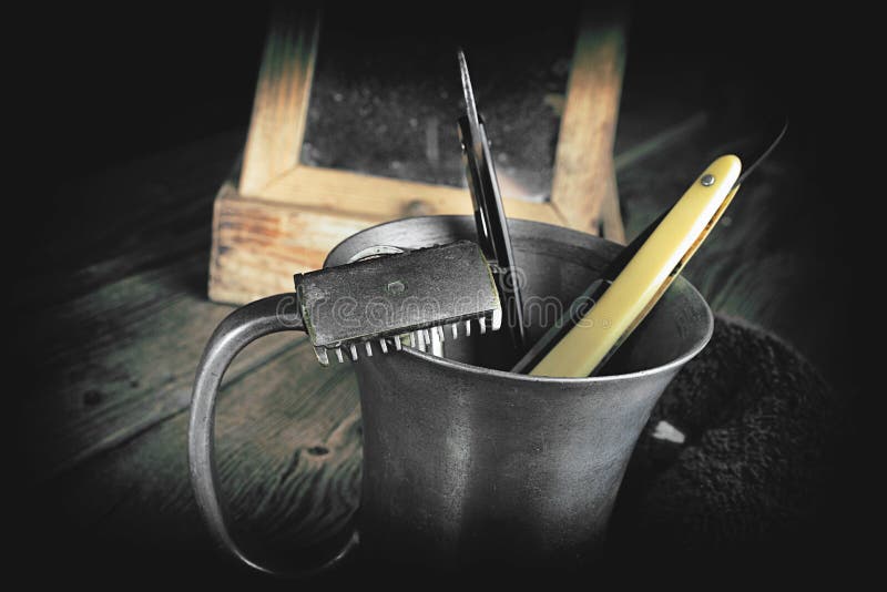 Old shaving instruments stock image. Image of antique - 189159561