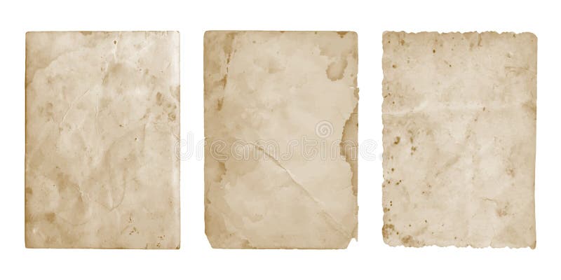 Set of Vintage Old Stained Paper Sheets Stock Vector - Illustration of ...