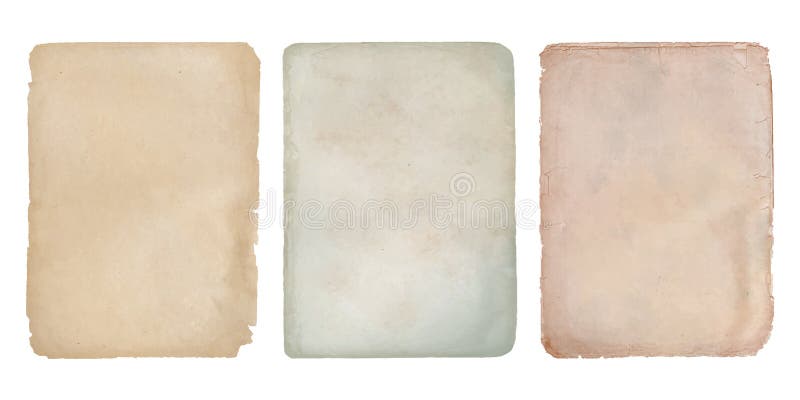 Old Vintage Paper Sheets with Torn Edges. Tattered, Worn Texture of ...