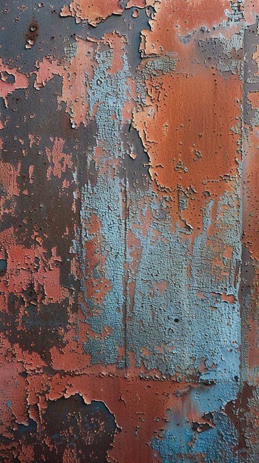 Old Sheet of Iron Covered in Rust, Adorned with Multicolored Paint ...
