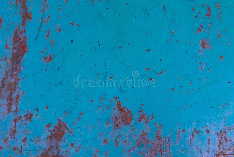 Old Sheet Painted Blue and Visible Rust Stock Image - Image of iron ...