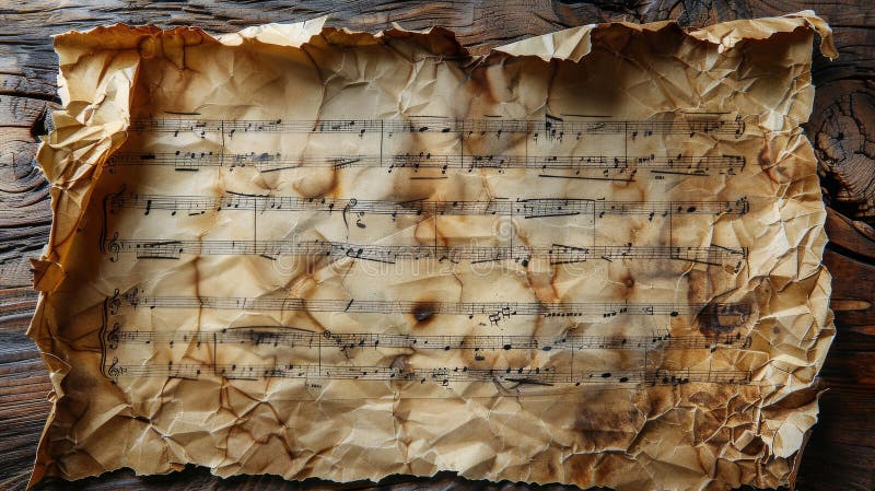 Old Sheet of Paper with Music Notes Stock Image - Image of handwritten ...