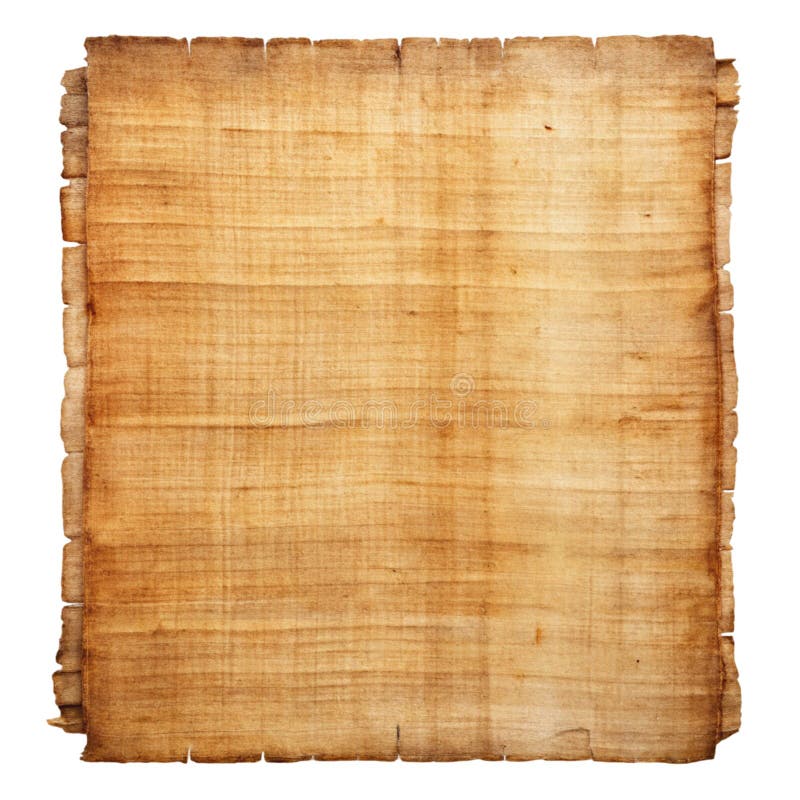 Old Sheet of Papyrus Isolated on White Background Stock Photo - Image ...