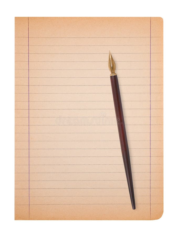 Old Copybook with Fountain Pen Stock Image - Image of space, booklet ...