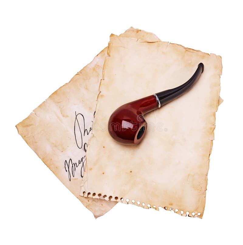 Old Sheets of Paper and Smoking Pipe Stock Image - Image of retro ...
