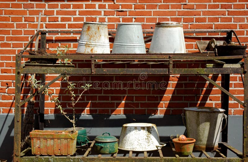 Old Shelf stock image. Image of plant, household, wall - 5315101