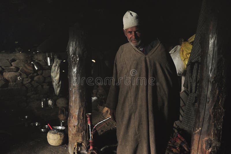 Old Shepherd Inside the Primitive Shelter Editorial Stock Photo - Image ...