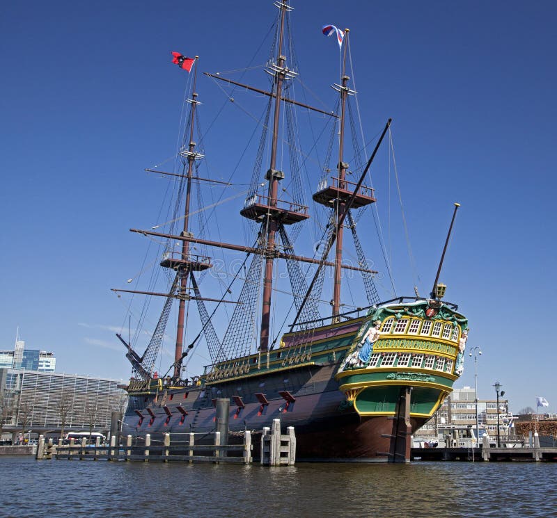 Old ship in Amsterdam stock photo. Image of historical - 30662892