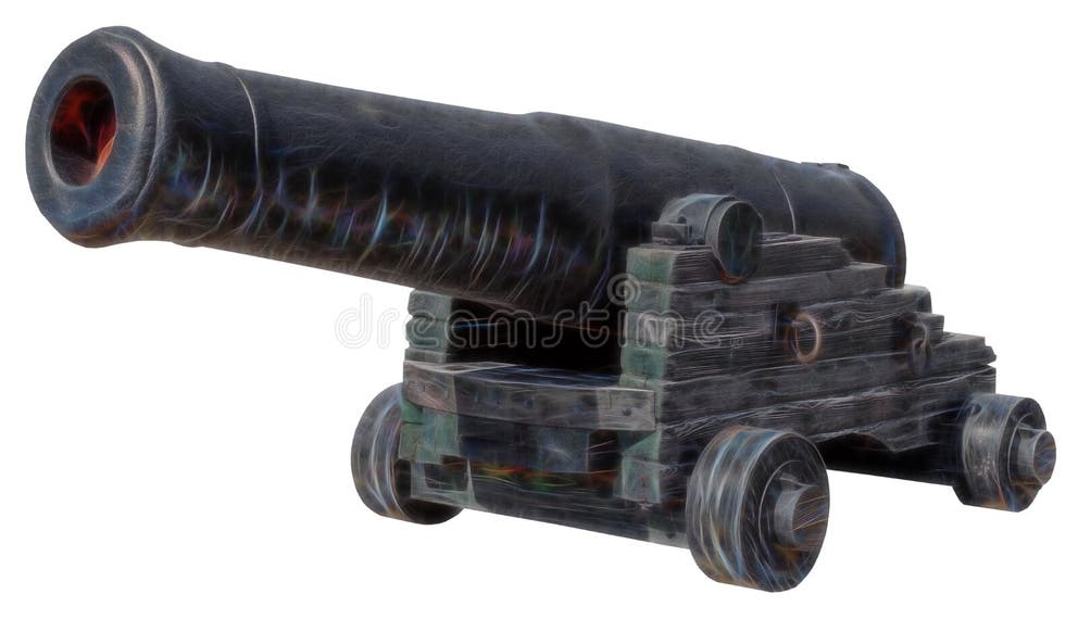 Old Ship Cannon on White Background Stock Photo - Image of canon ...