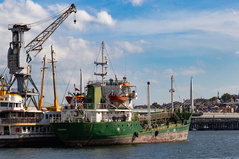Old Ship at the Docks of the Harbor Stock Photo - Image of landscape ...