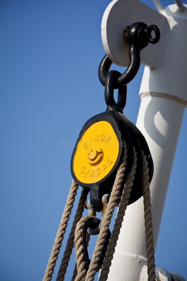 Old Ship Pulley with Vintage Hook Isolated Stock Image - Image of ...