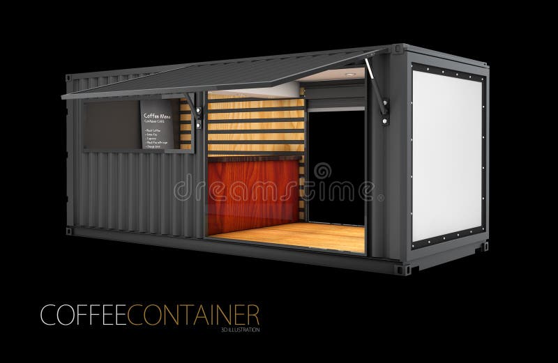 Old Shipping Container is Converted into a Chic Coffee Shop, 3d ...