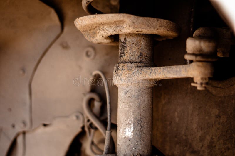 Old Shock Absorber in the Car Stock Photo - Image of travel, steel ...