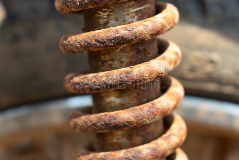 Old Shock Absorbers of Motorcycle Stock Image - Image of spring, bike ...