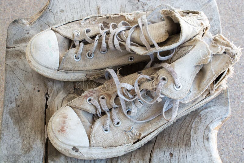 Old Shoes Left on the Floor of the House Screaming Cracking. Stock ...