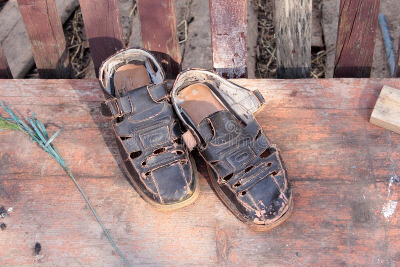 Old shoes stock photo. Image of leather, brown, shoes - 92442282