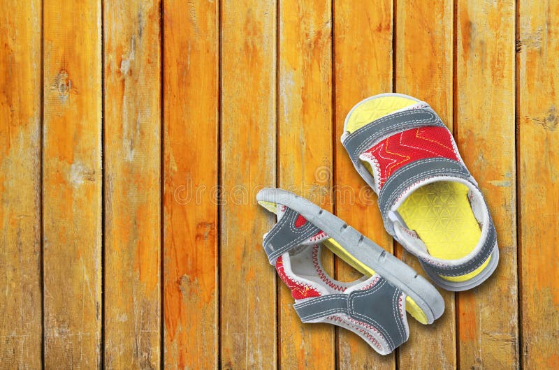 Old Shoes on Wooden Background Stock Photo - Image of background ...