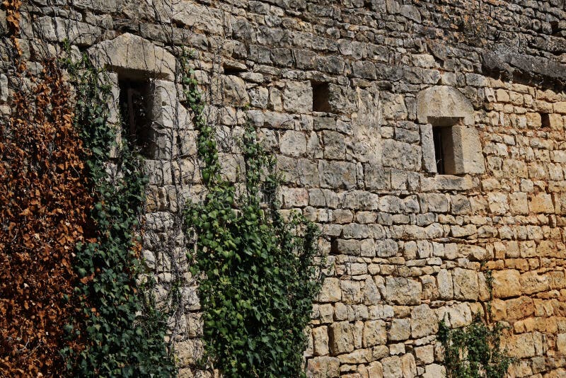 Old Shuttered Window and Ancient Stonework Stock Photo - Image of ...