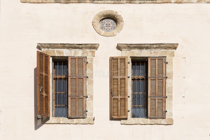 Old Shuttered Window in Jerusalem Israel Stock Image - Image of arab ...