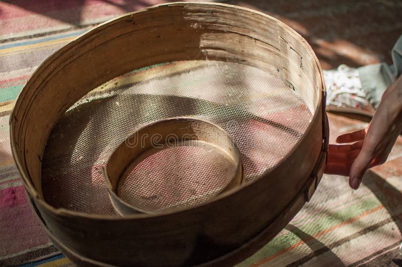 Old Sieves, Tool for Bakery from the Past for Flour Sifting Stock Image ...