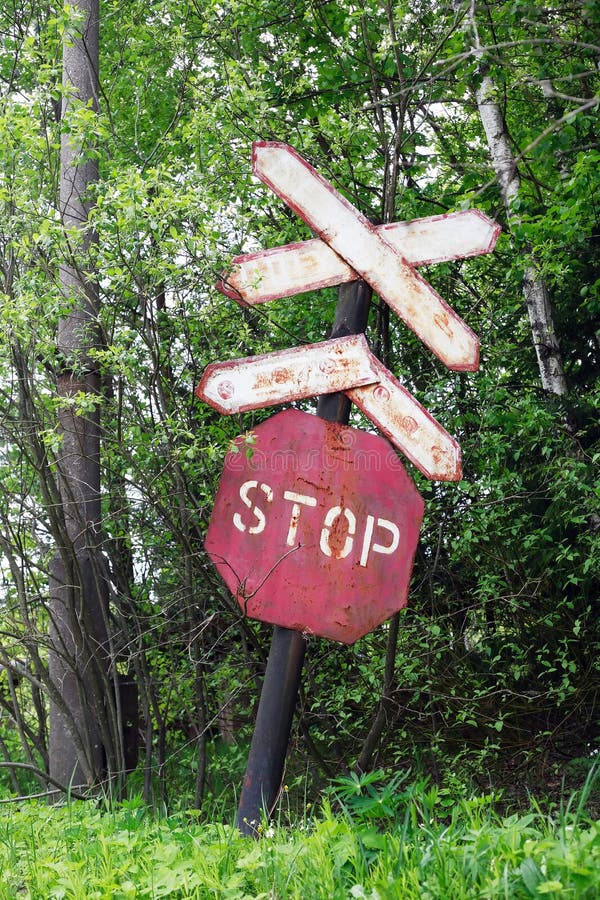Old Sign Stop stock image. Image of rust, railcar, ruin - 279208461