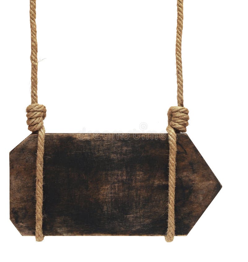 Wood sign board with rope stock photo. Image of shabby - 20979272