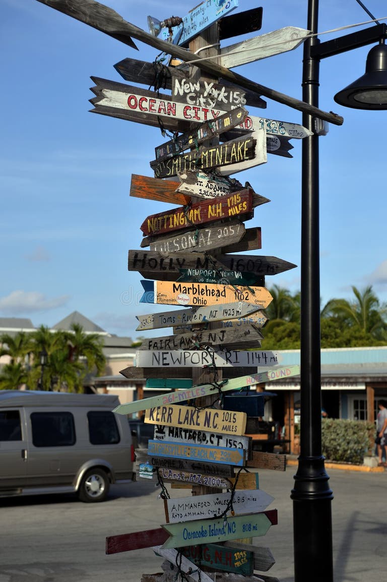 Wooden Direction Sign Key West Stock Photos - Free & Royalty-Free Stock ...