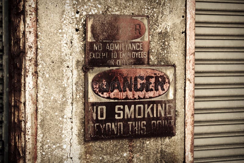 Old Signs stock image. Image of worn, danger, metal, rust - 15472591