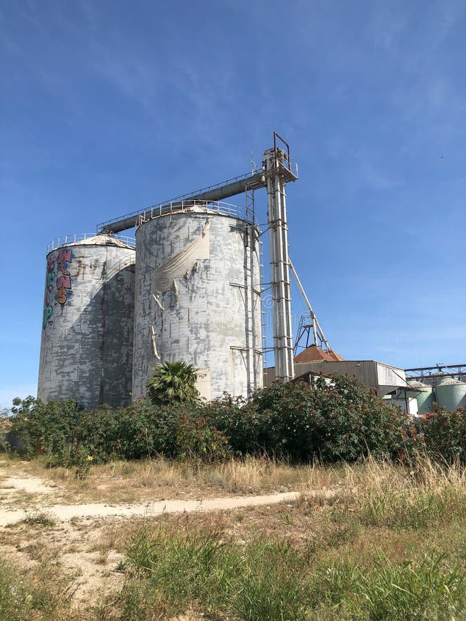Old Silos Granary Elevator on Agro-processing Manufacturing Plant for ...