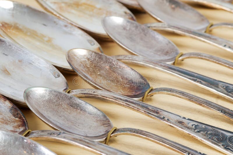 Vintage silverware stock image. Image of antique, design - 45622557