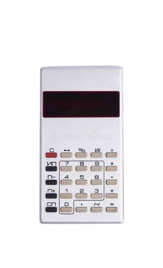 Old Silver Calculator Made by USSR on White Background Stock Photo ...