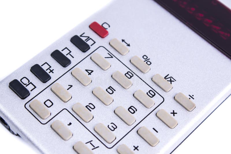Old Silver Calculator Made by USSR on White Background Stock Photo ...