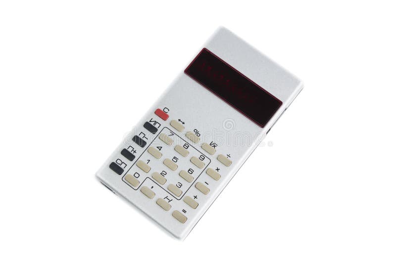 Old Silver Calculator Made by USSR on White Background Stock Photo ...