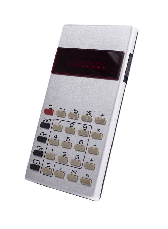 Old Silver Calculator Made by USSR on White Background Stock Image ...
