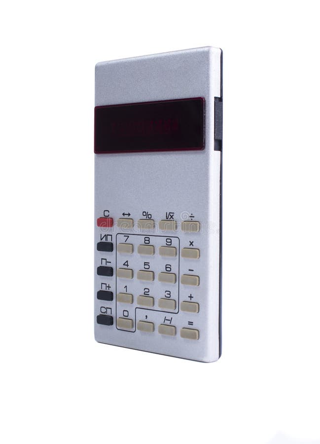 Old Silver Calculator Made by USSR on White Background Stock Image ...