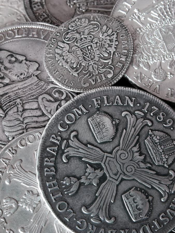 Old silver coins stock image. Image of decoration, historical - 5448765
