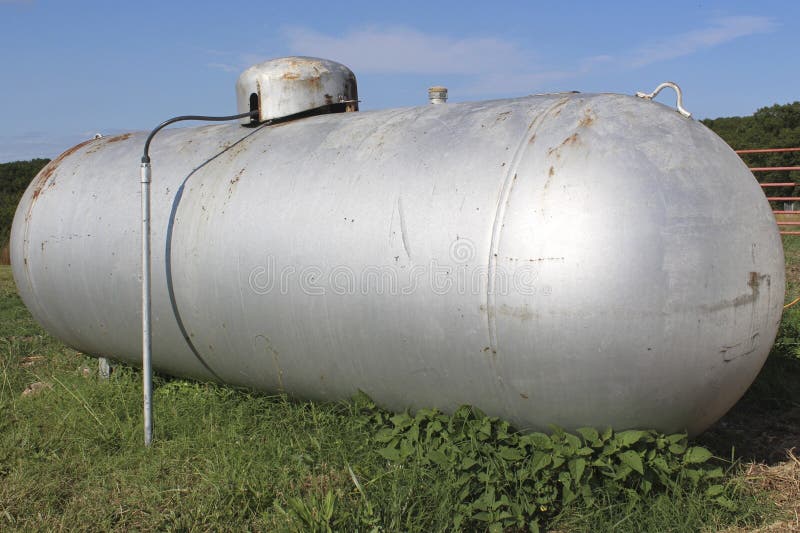 Old Silver Farm Propane Tank Stock Image - Image of underground, tank ...