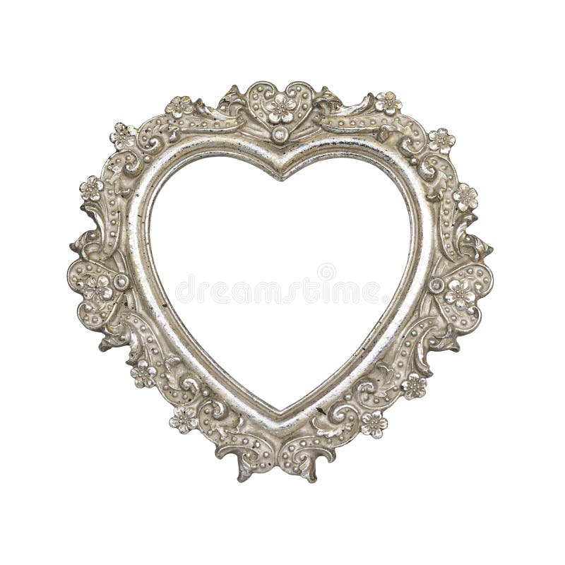 Old Silver Heart Picture Frame Stock Photo - Image of frame, antique ...