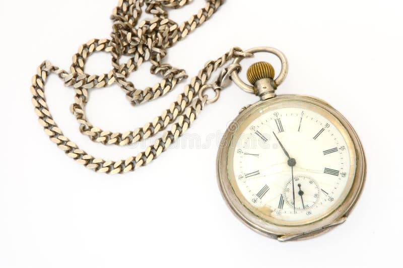 Old silver pocket watch. stock image. Image of roman, light - 5195537
