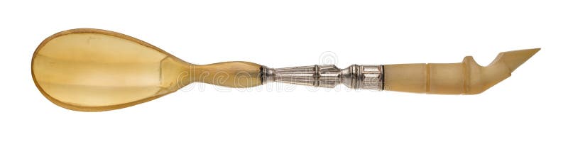 The Old Silver Spoon with Bone Handle Stock Image - Image of ...