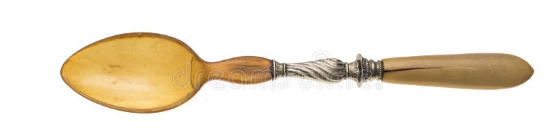 The Old Silver Spoon with Bone Handle Stock Photo - Image of spoon ...