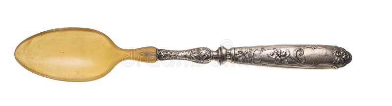 The Old Silver Spoon with Bone Handle Stock Image - Image of kitchen ...
