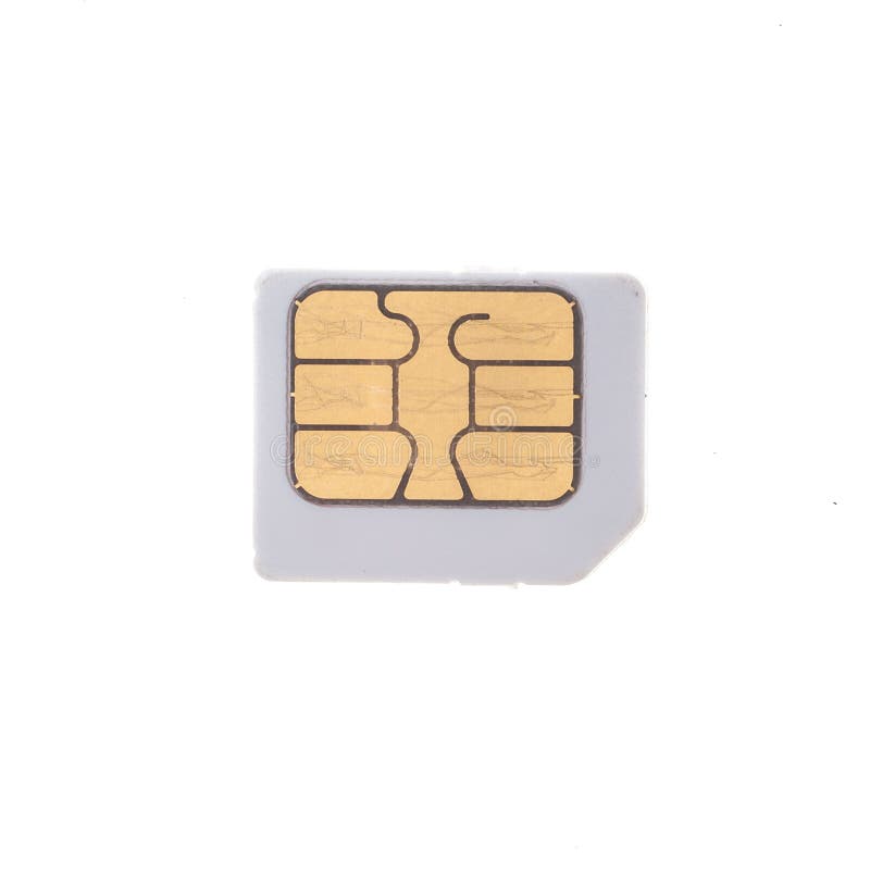 Old Sim Card Isolated on White Background Stock Image - Image of phone ...