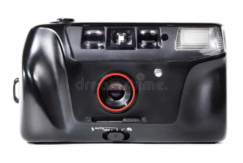 Old simple film camera stock image. Image of camera, black - 16544623