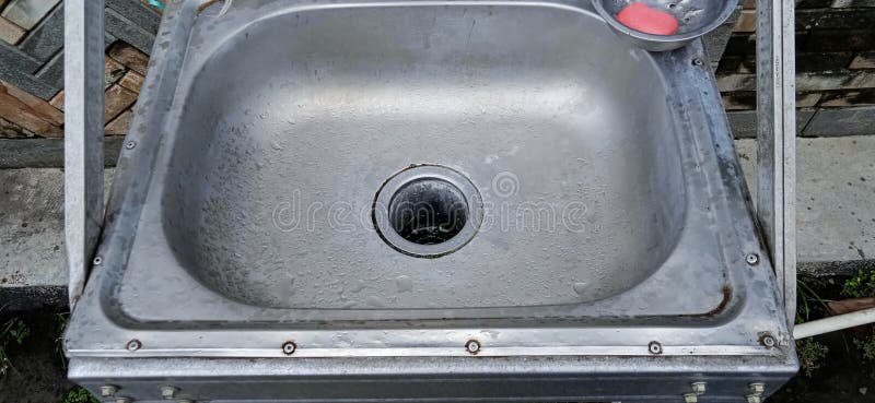 Old Simple Silver Hand Wash with Red Soap. Stock Image - Image of ...